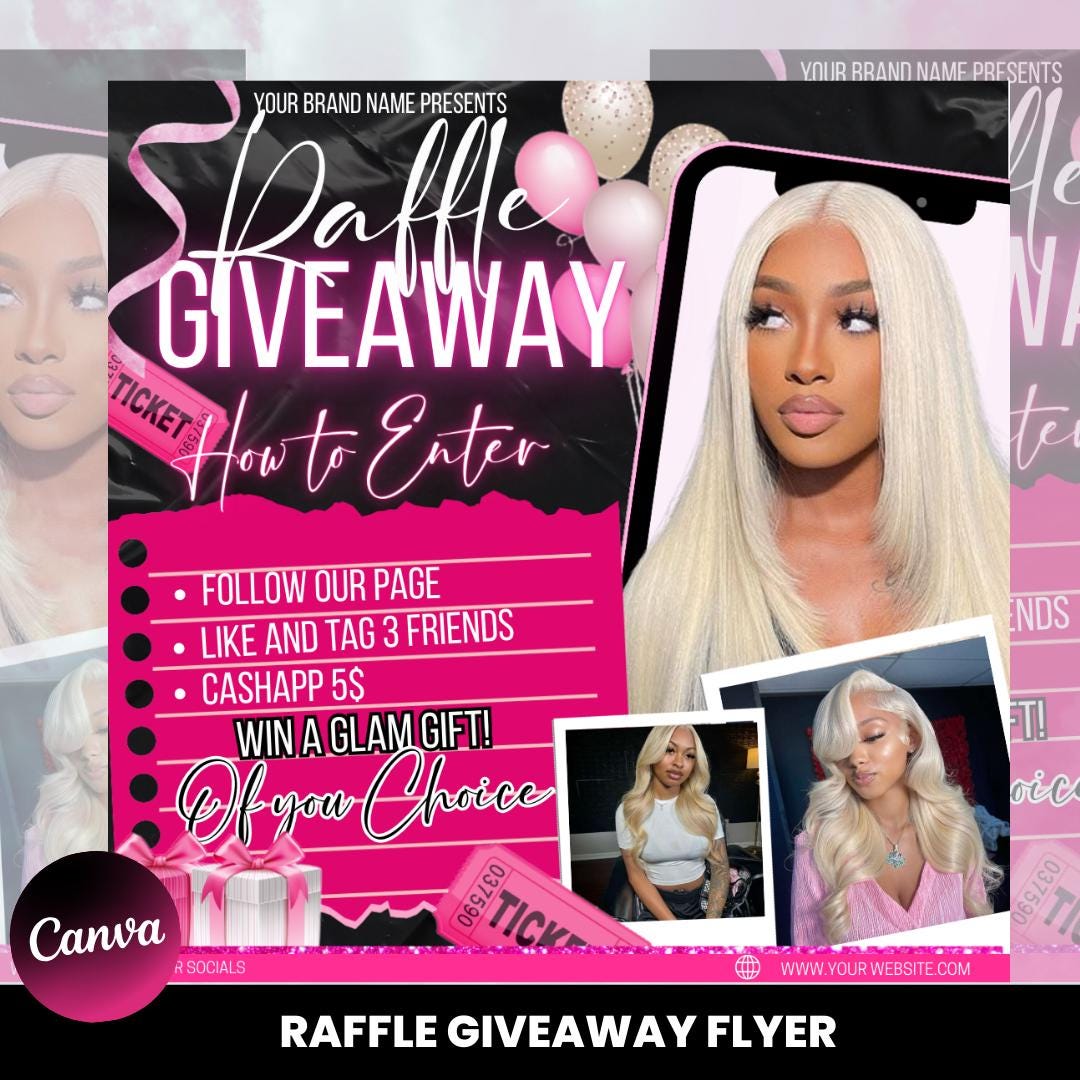 Raffle Giveaway Flyer, DIY Holiday Flyer, Giveaway Flyer, DIY Flyer ...