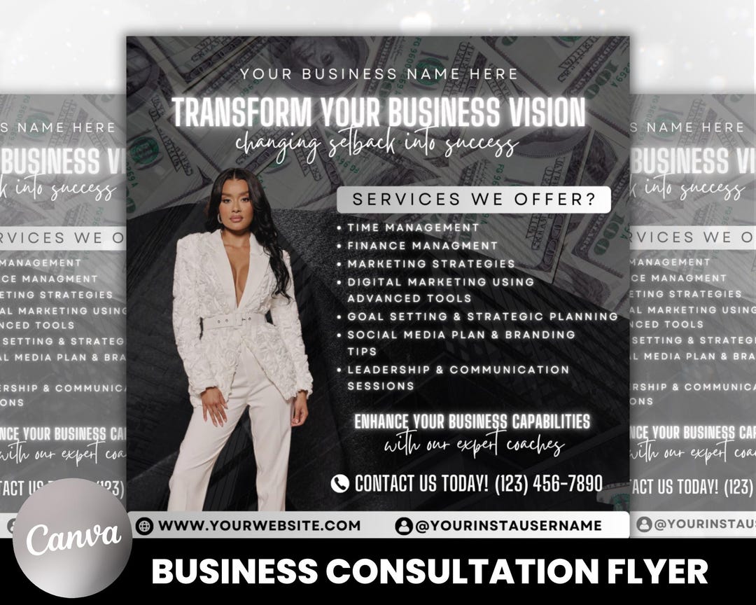 Business Coach Flyer, Consultation Flyer, Entrepreneur Flyer, Premade ...