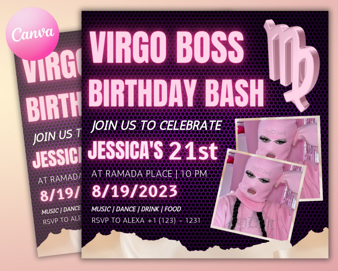 Virgo Birthday Flyer, Black Birthday Flyer, Birthday Template, Birthday ...