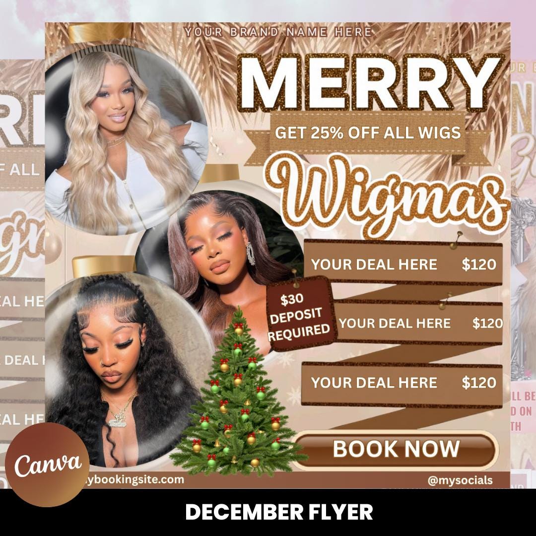 December Booking Flyer, Christmas Booking Flyer, Holiday Booking Flyer ...