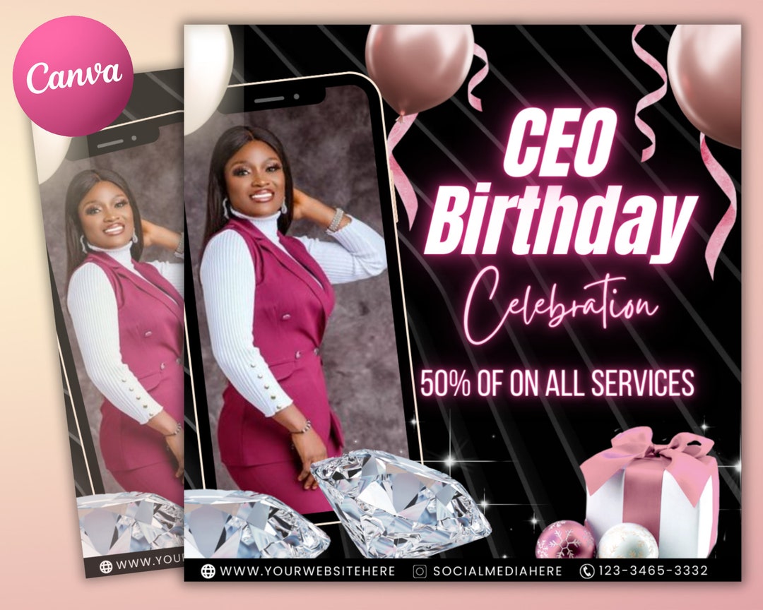 Ceo Birthday Flyer, Birthday Flyer, Celebration Flyer Birthday Sale ...