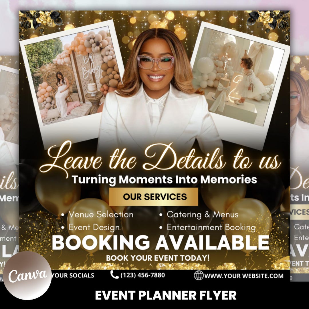 Event Planner Flyer, Canva Template, Wedding Planner Flyer ,DIY ...