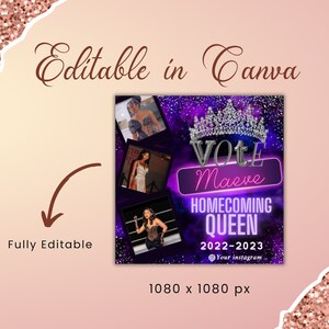 Vote Homecoming Queen Flyer, Homecoming Flyer, Campaign Flyer, Class ...