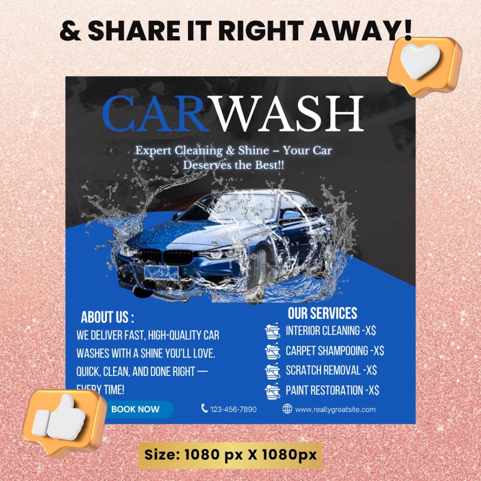 Car Wash Flyer | Car Detailing Flyer | Automotive Services Flyer ...