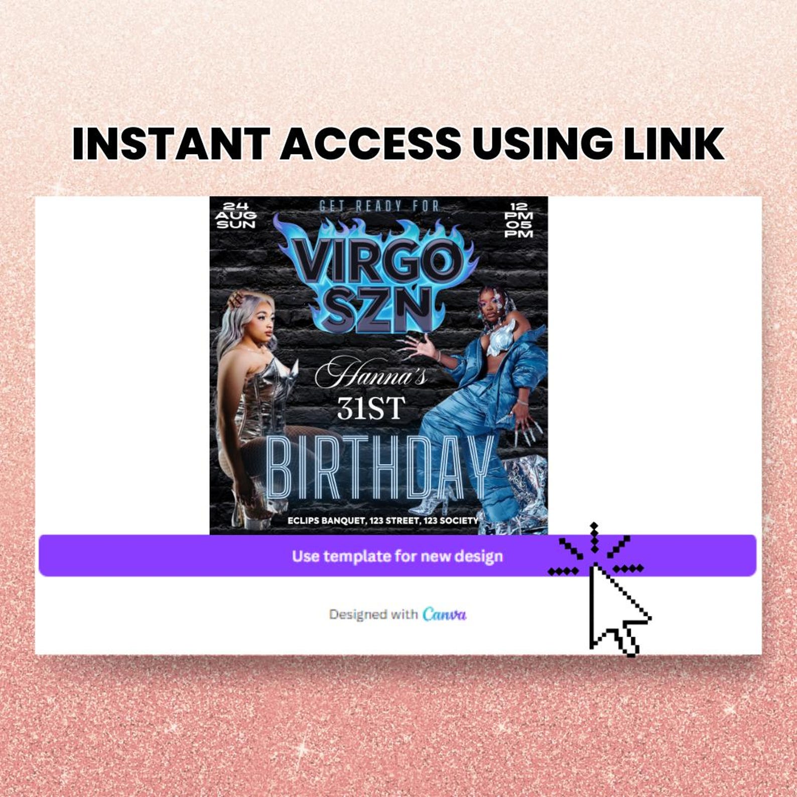 Virgo Birthday Flyer, Black Birthday Flyer, Birthday Template, Birthday ...