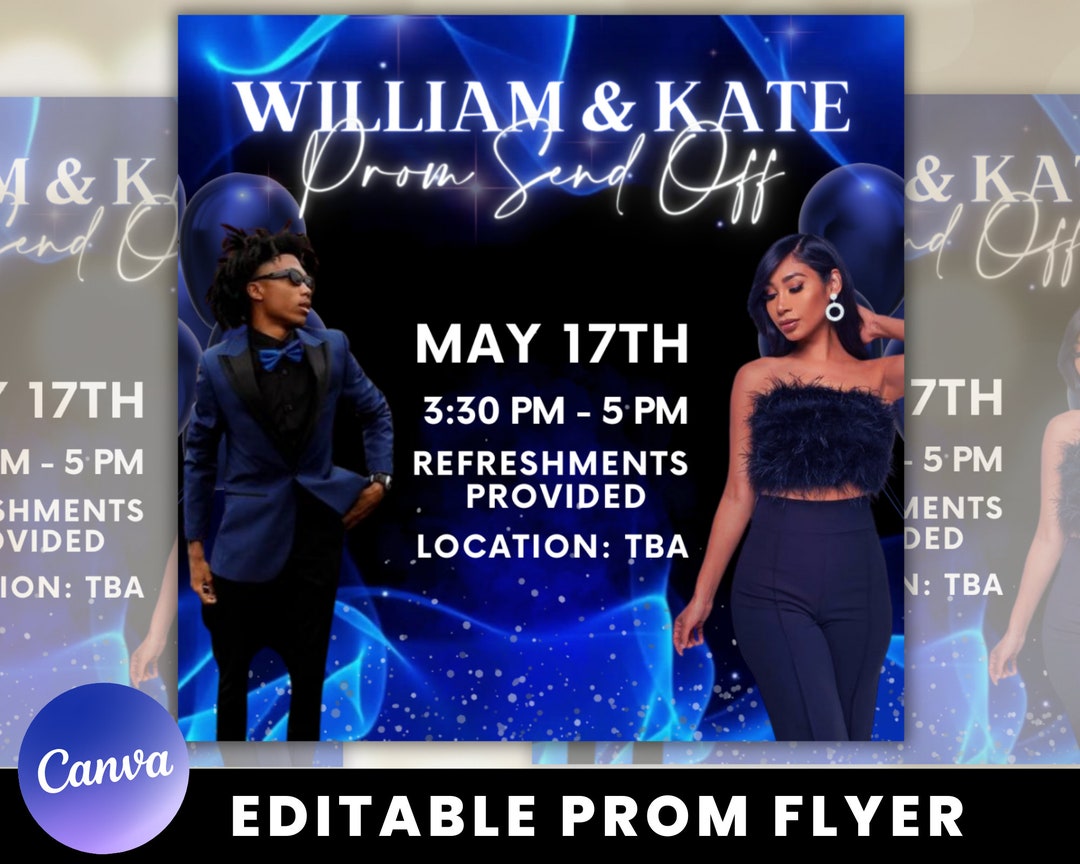 Prom Send off Flyer, Prom Invitation Flyer, Prom Event Flyer, Prom ...