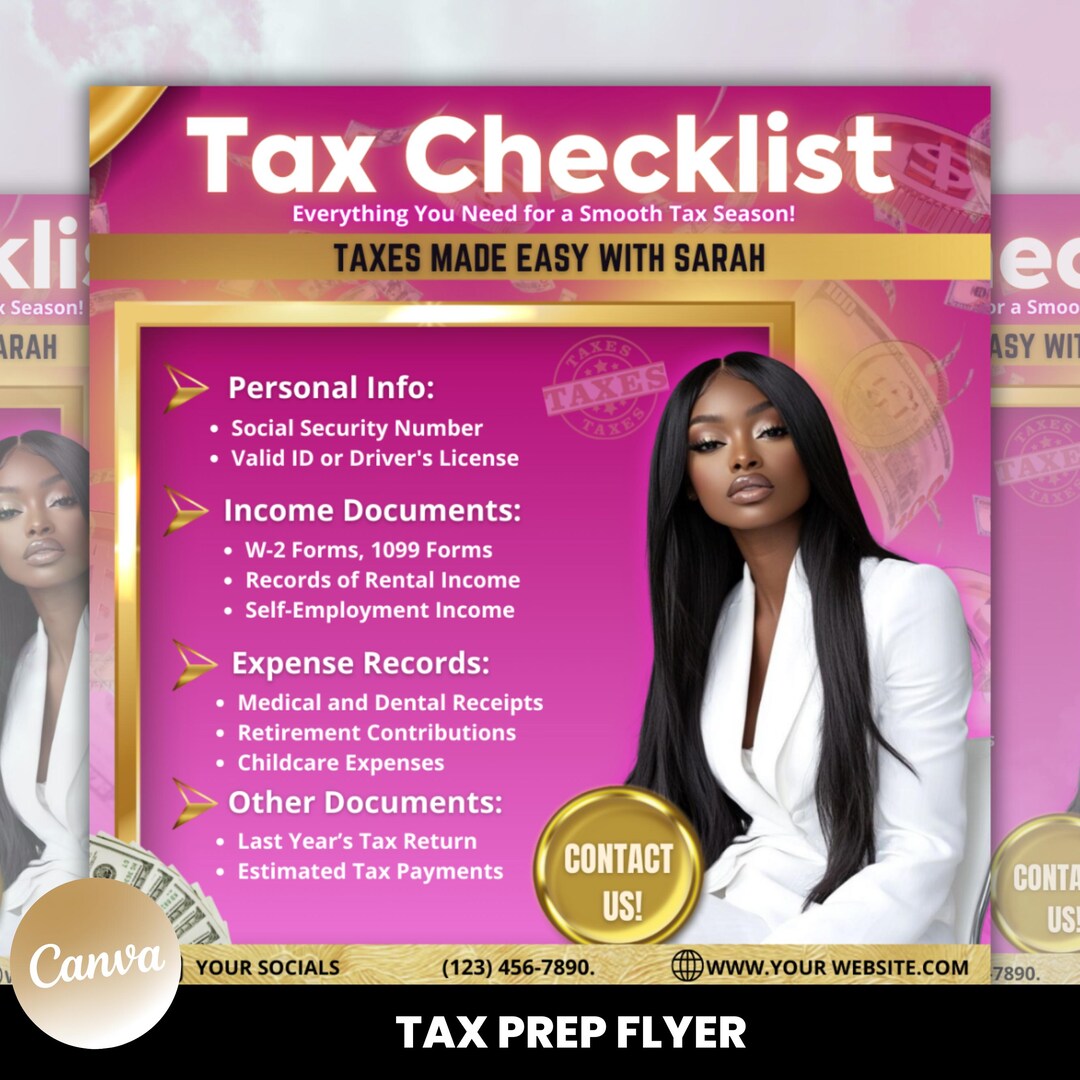 Tax Prep Flyer, Tax Prep Instagram,tax Season Flyer, Preparation Flyers ...