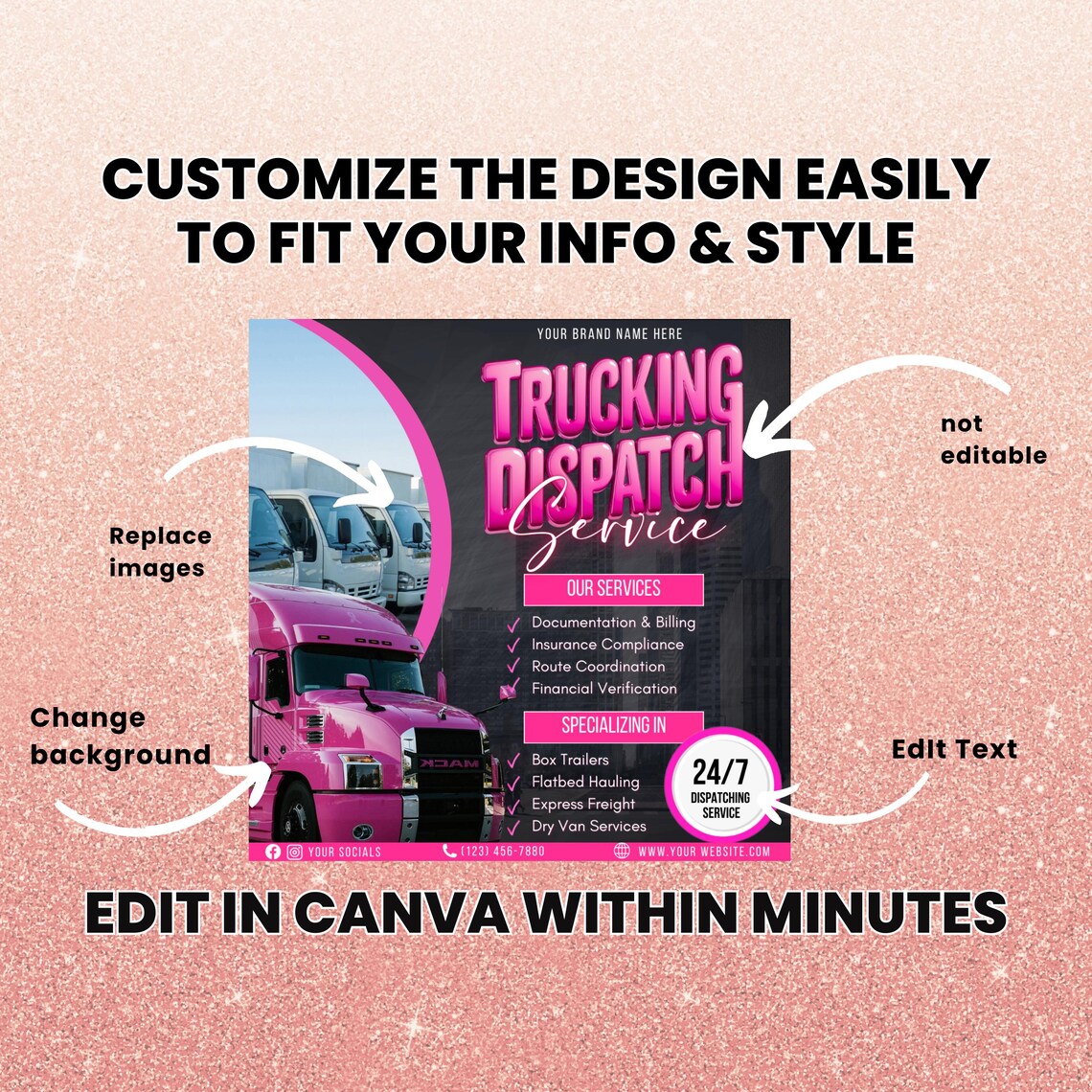 Truck Dispatcher Flyer Template | Freight Dispatching & Trucker Service ...