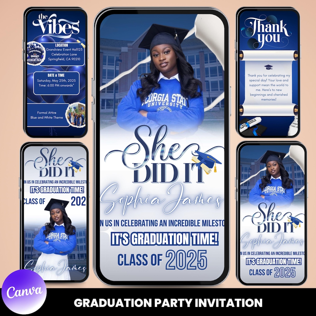 Class of 2026 Graduation Flyer, Canva Graduation Invite, DIY Grad ...