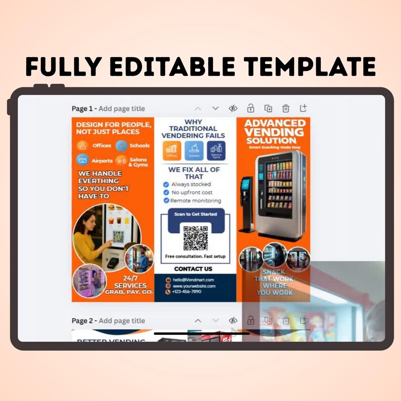 Vending Machine Business Brochure Template, Vending Machine Trifold ...