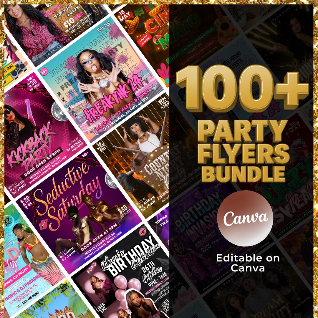 Party Flyers Bundle, Club Party Flyers, Night Club Flyers, Freaknik ...