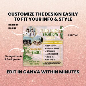 Travel Agent Flyer, DIY E-flyer Template, Travel Flyer, Vacation Flyer ...