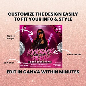 Kickback Party Flyer, Editable Kickback Club Flyer, Club DJ Party ...
