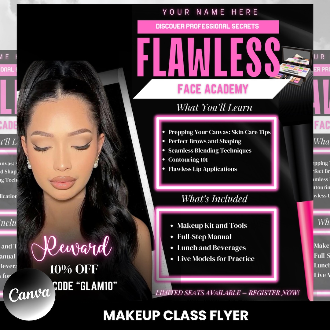 Makeup Class Flyer, Master Class Flyer, Beauty Class Flyer, Social ...