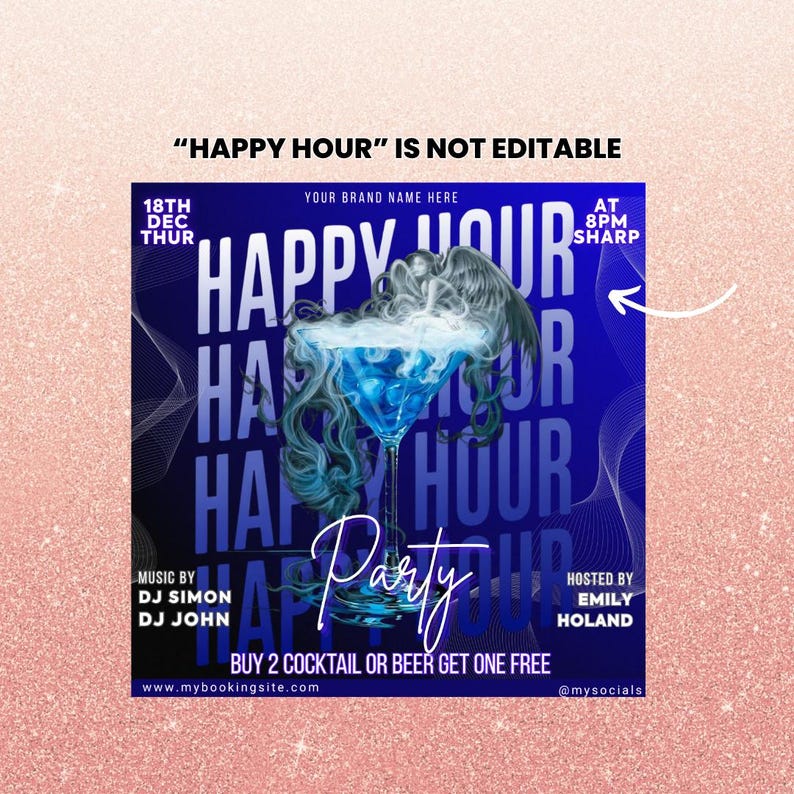 Happy Hour Flyer | Ladies Night Event Flyer Template | Editable Canva ...