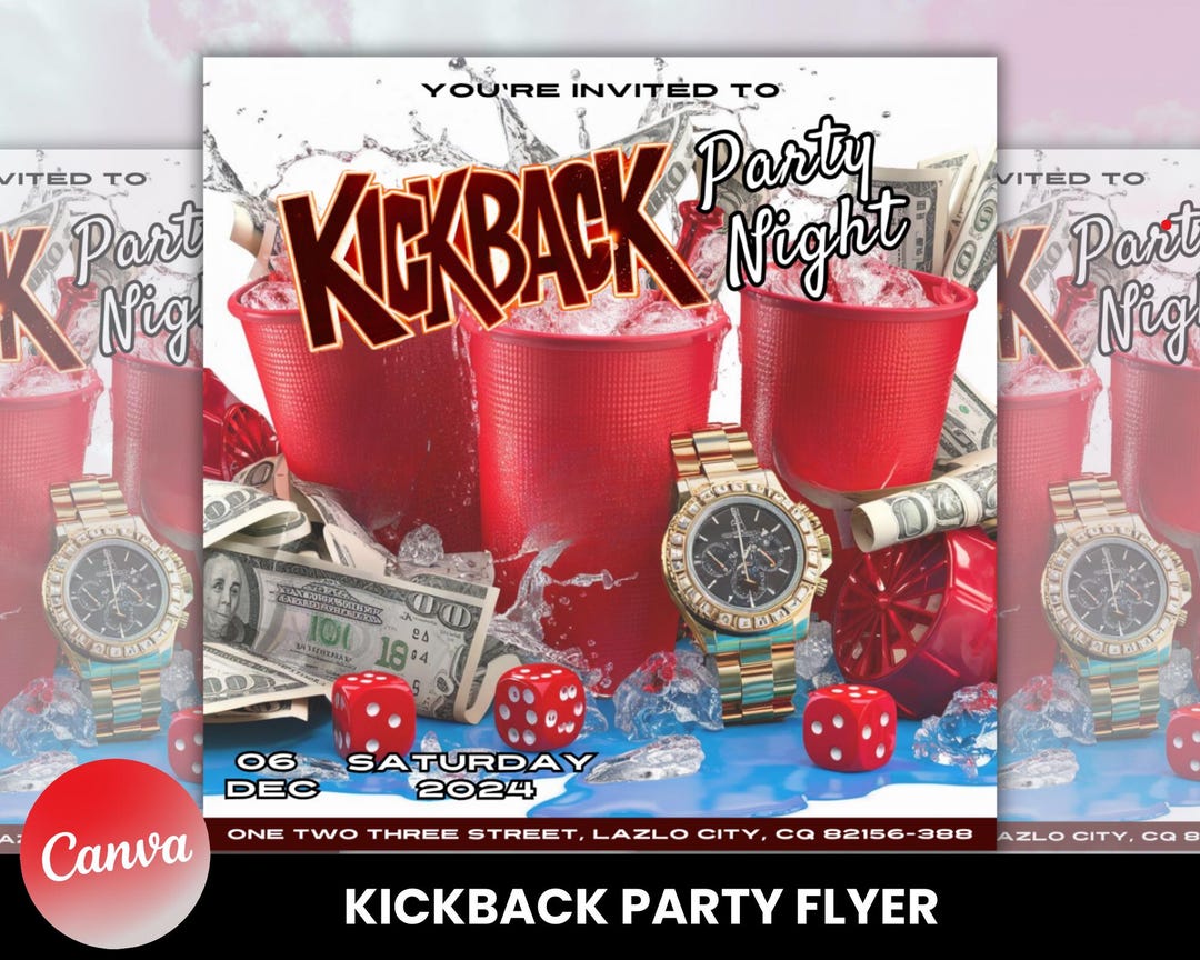 Kickback Party Flyer, Editable Kickback Club Flyer, Club DJ Party ...