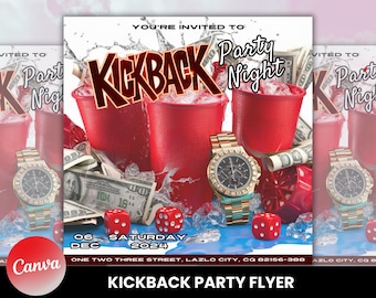 Kickback Party Flyer, Editable Kickback Club Flyer, Club DJ Party ...