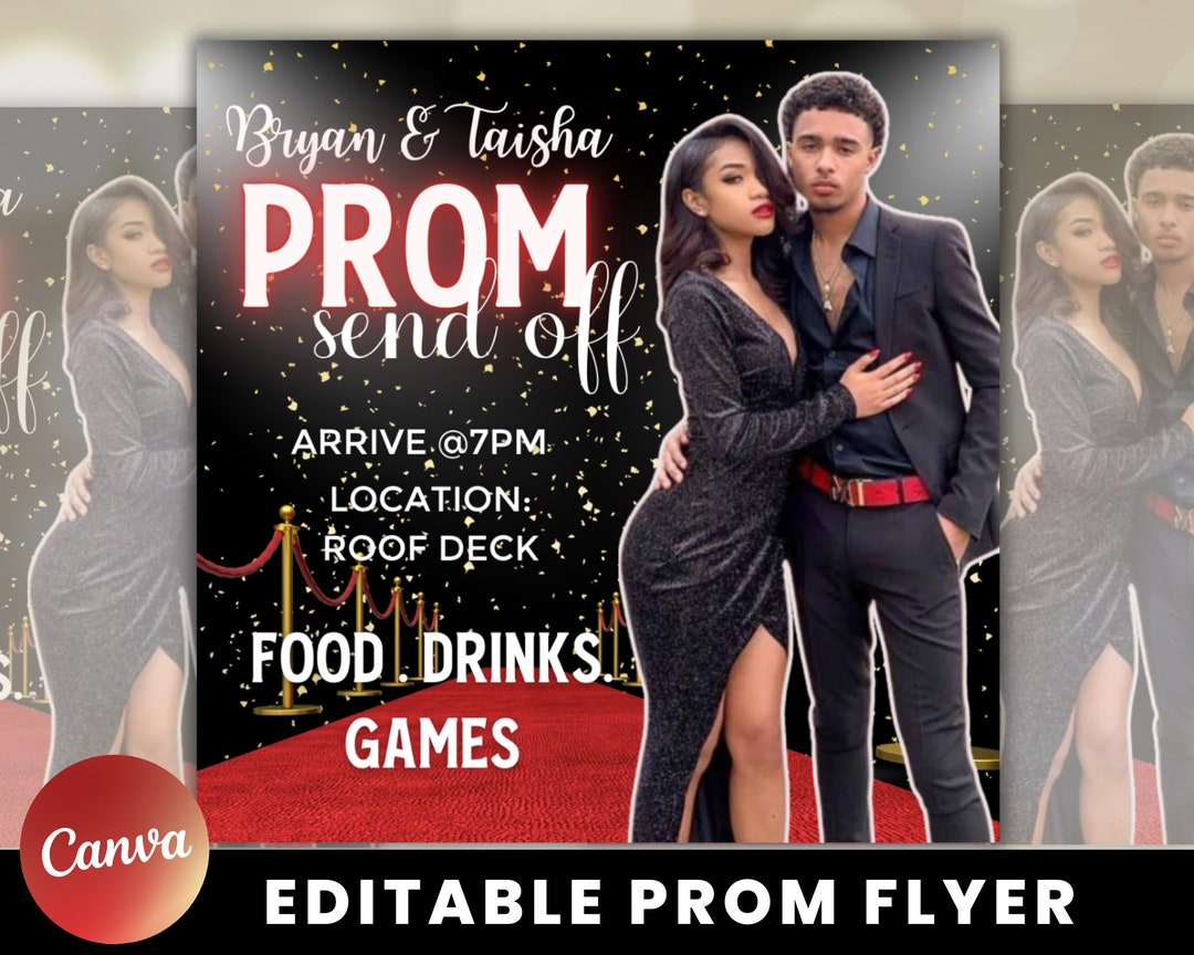 Prom Send off Flyer, Prom Invitation Flyer, Prom Event Flyer, Prom ...
