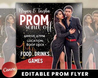 Diy Editable Prom Send off Flyer, Prom Invitation Flyer, Prom Event ...
