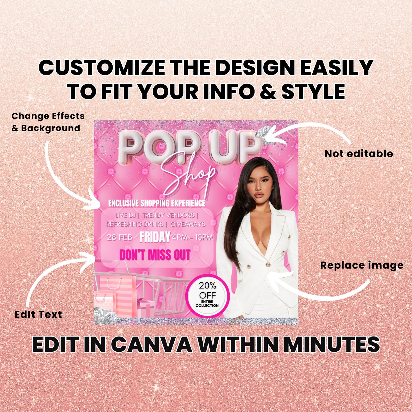 Pop up Shop Flyer, Pop up Shop Template, DIY Pop up Shop Flyer, Pop up ...