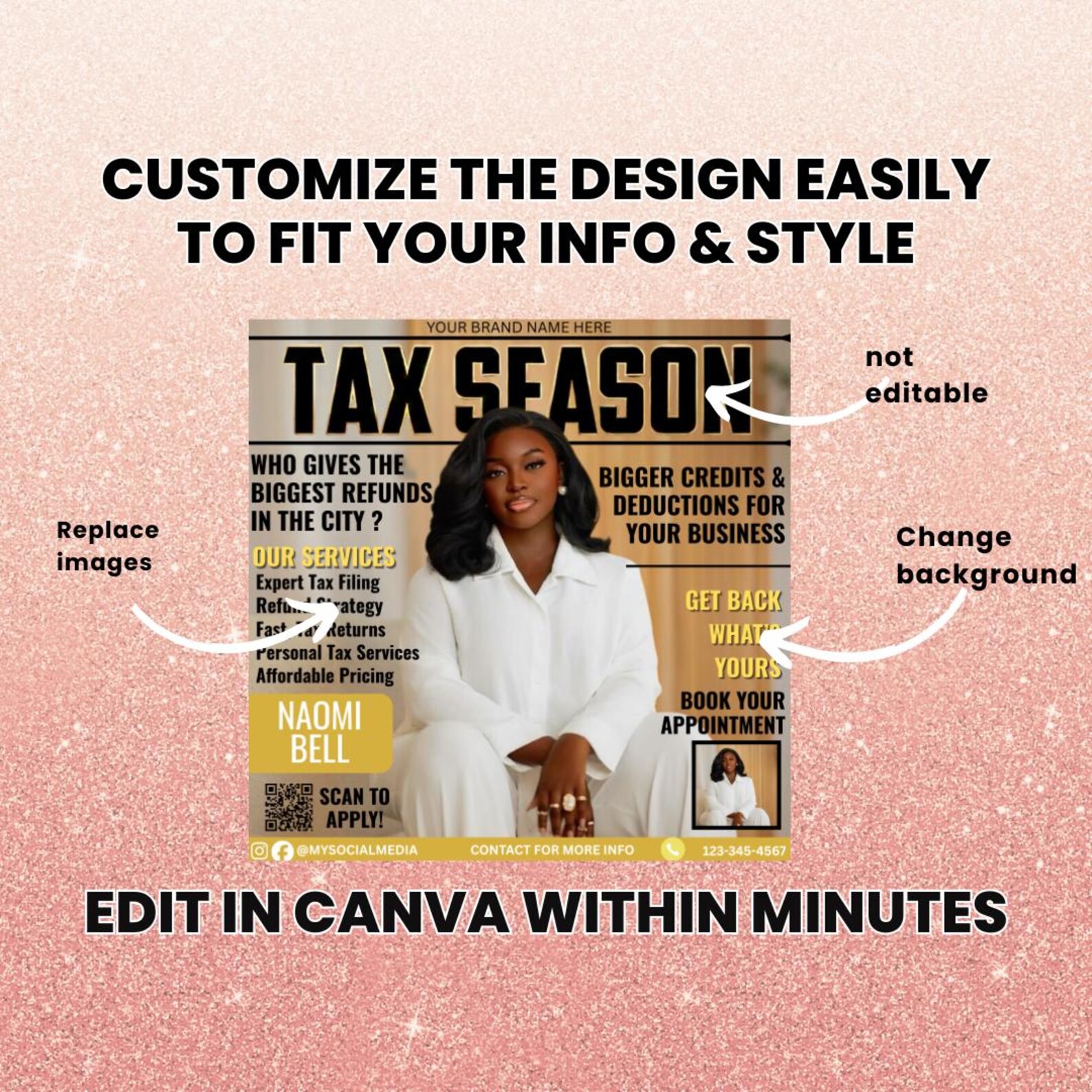 Tax Season Magazine Flyer, Tax Prep Instagram, Tax Season Flyer ...