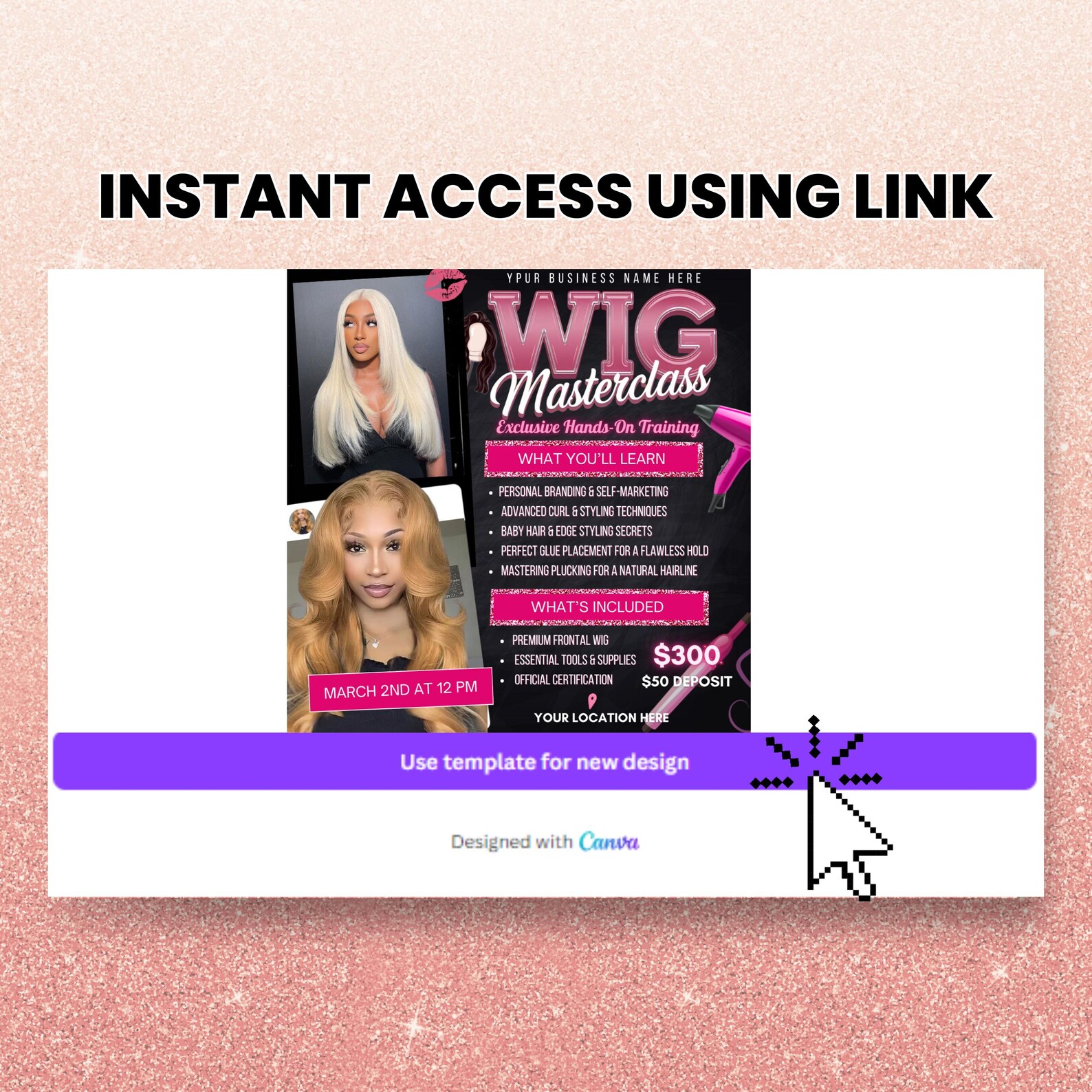 DIY Wig Class Flyer | Wig Training Course Flyer | Hands-on Wig ...
