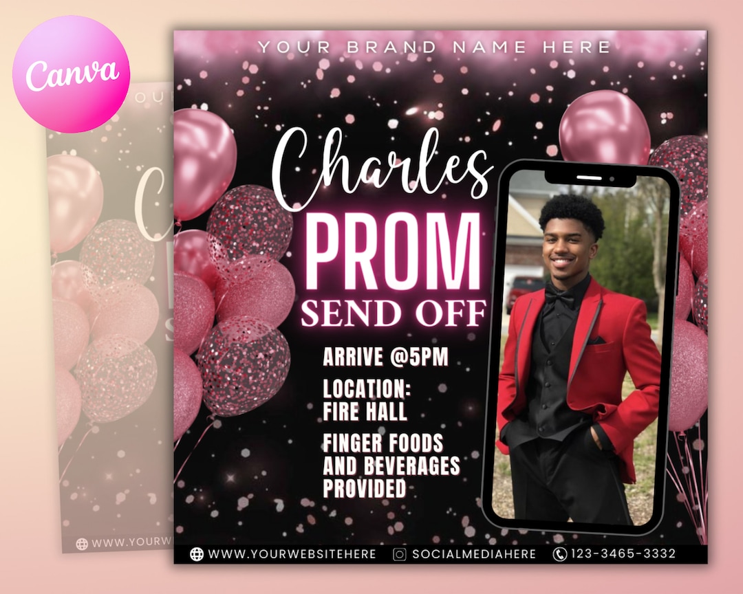 Prom Send off Flyer, Prom Invitation Flyer, Prom Event Flyer, Prom ...