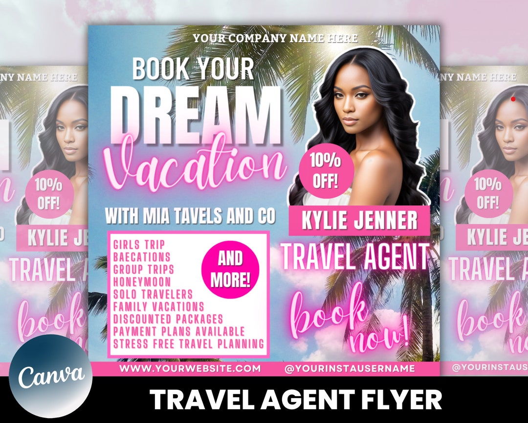 Travel Agent Flyer, DIY E-flyer Template, Travel Flyer, Vacation Flyer ...