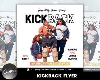 Kickback Party Flyer, Editable Kickback Club Flyer, Club DJ Party ...