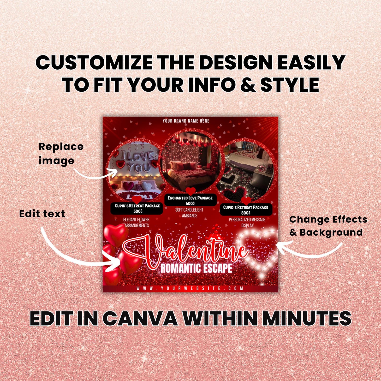 Room Setup Valentines Booking Flyer, Valentine Room Setup Flyer ...
