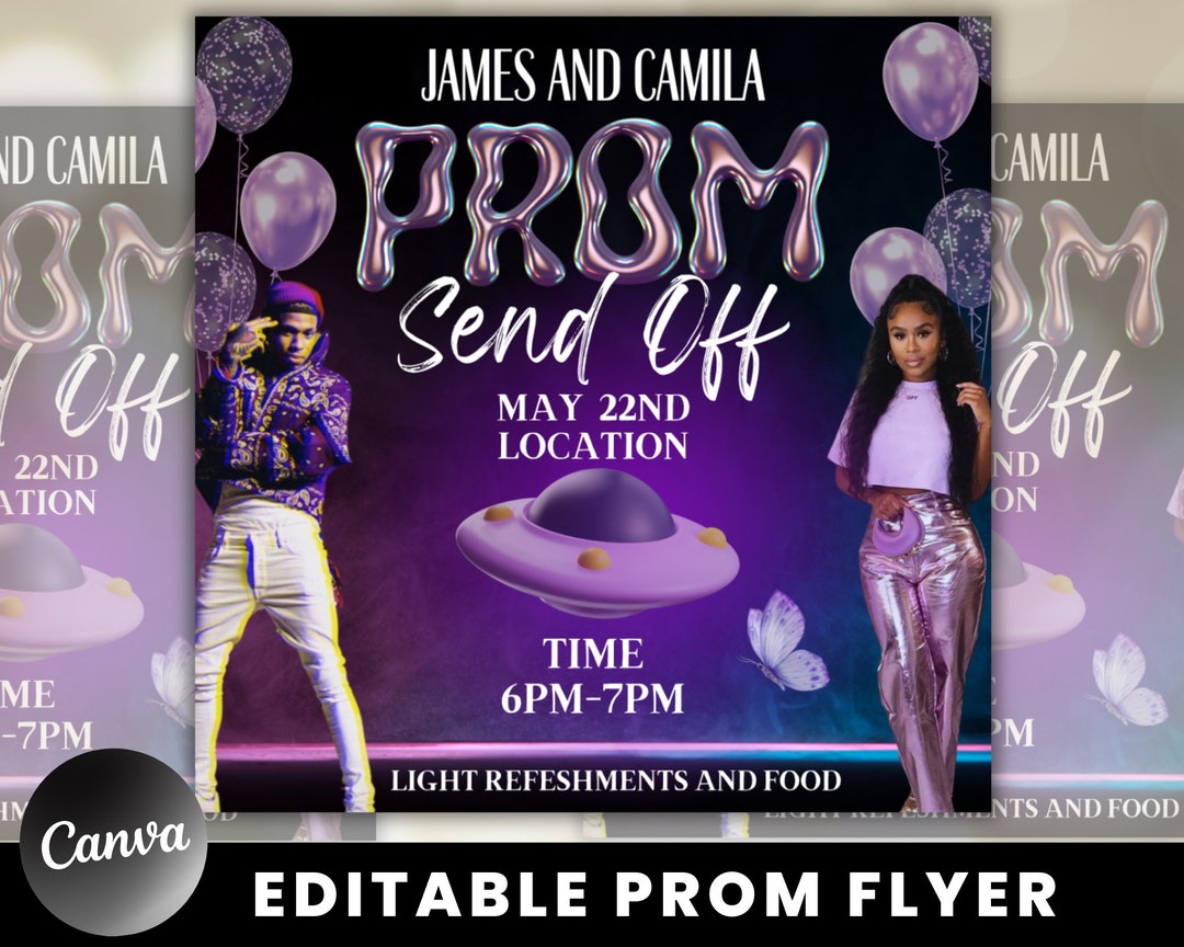 Prom Send off Flyer, Prom Invitation Flyer, Prom Event Flyer, Prom ...