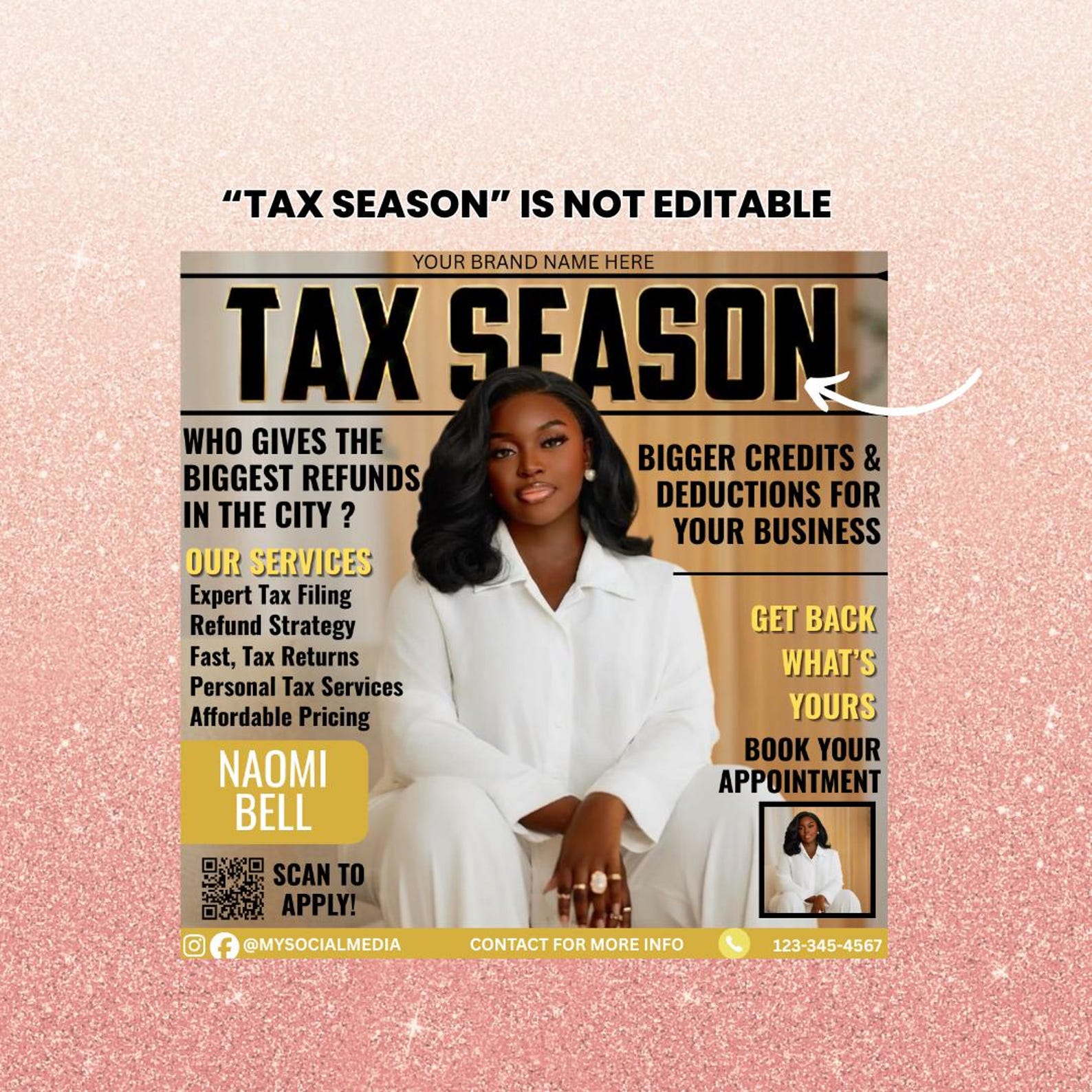 Tax Season Magazine Flyer, Tax Prep Instagram, Tax Season Flyer ...