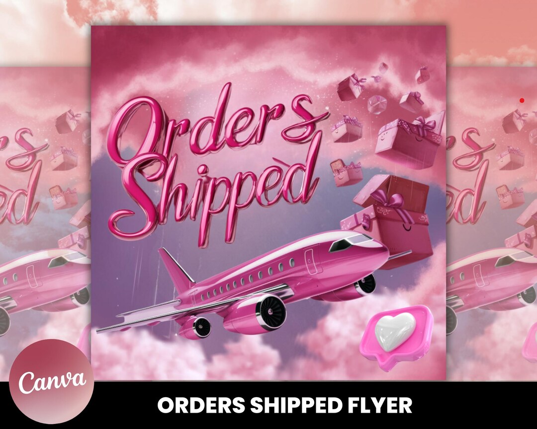 All Orders Shipped Flyer, Shipping Flyer, DIY Social Media Instagram ...