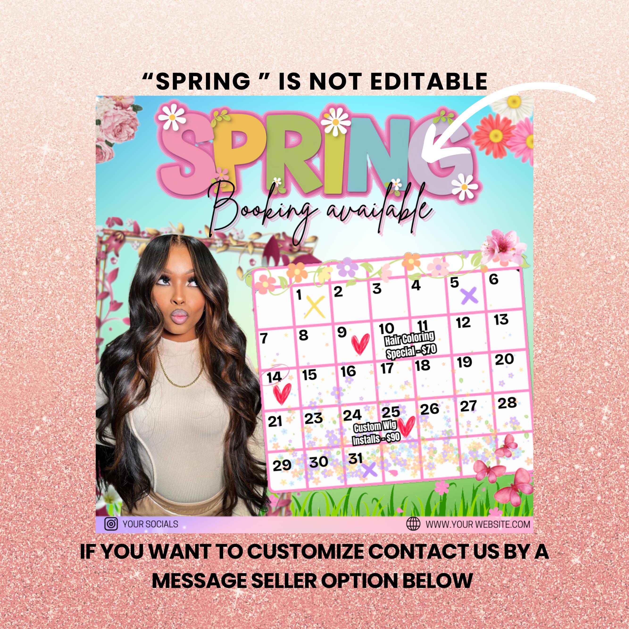 Spring Flyer, Wig Install Flyer, Hair Flyer, Beauty Flyer, Spring Hair ...