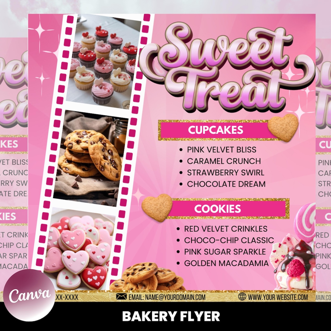 Bakery Flyer | Bake Sale Flyer | Sweet Treats Flyer | Dessert Flyer ...