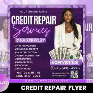 Credit Repair Flyer, Consultation Services Flyers, Canva Credit Repair ...