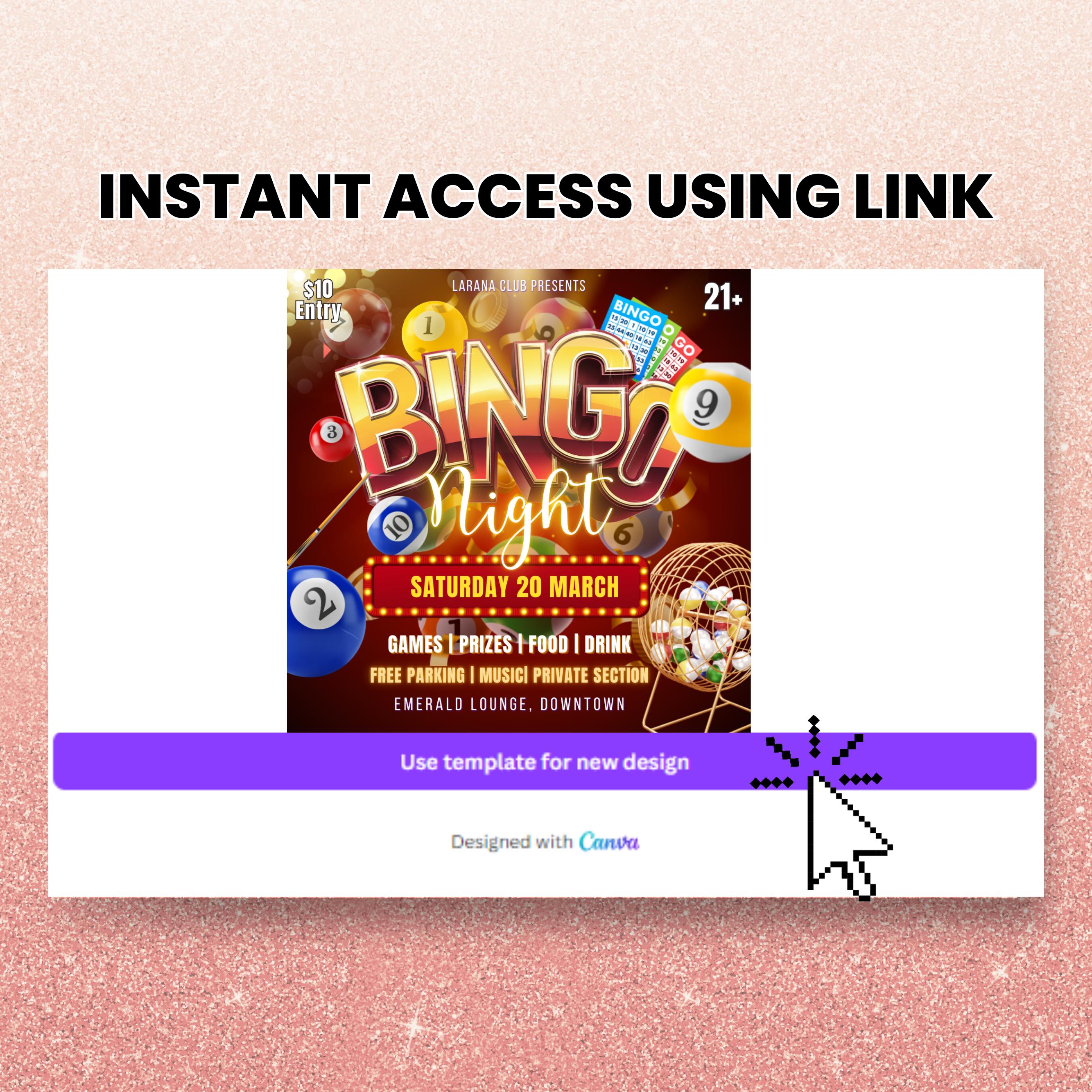Editable Bingo Night Flyer | DIY Canva Template for Club, Casino Party ...