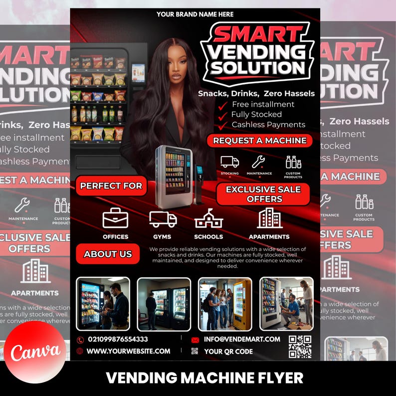 Vending Machine Business Flyer, Printable Vending Services Brochure ...