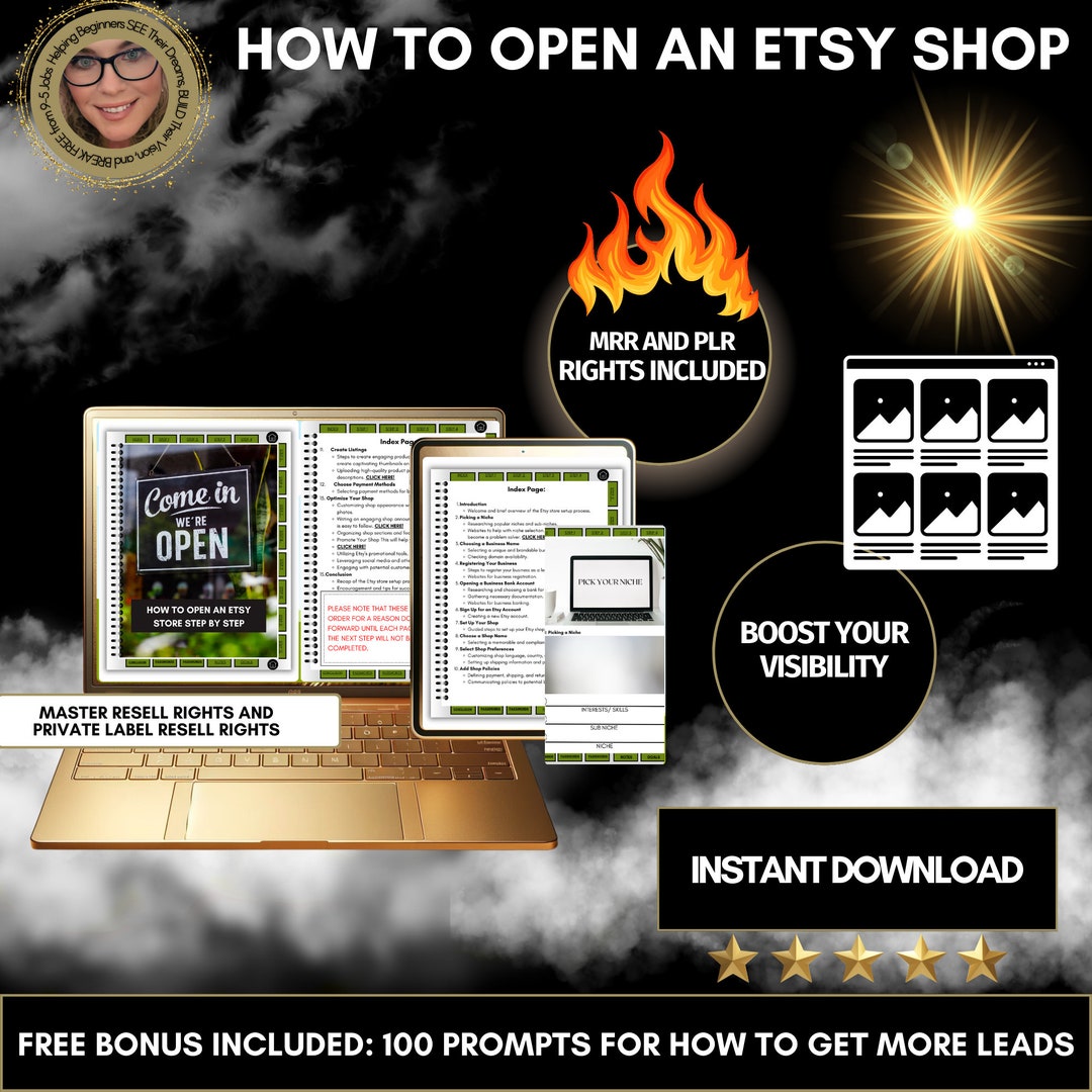 How to Open an Etsy Shop Step by Step | Ultimate Etsy Shop Starter Kit | MRR and PLR Rights ...