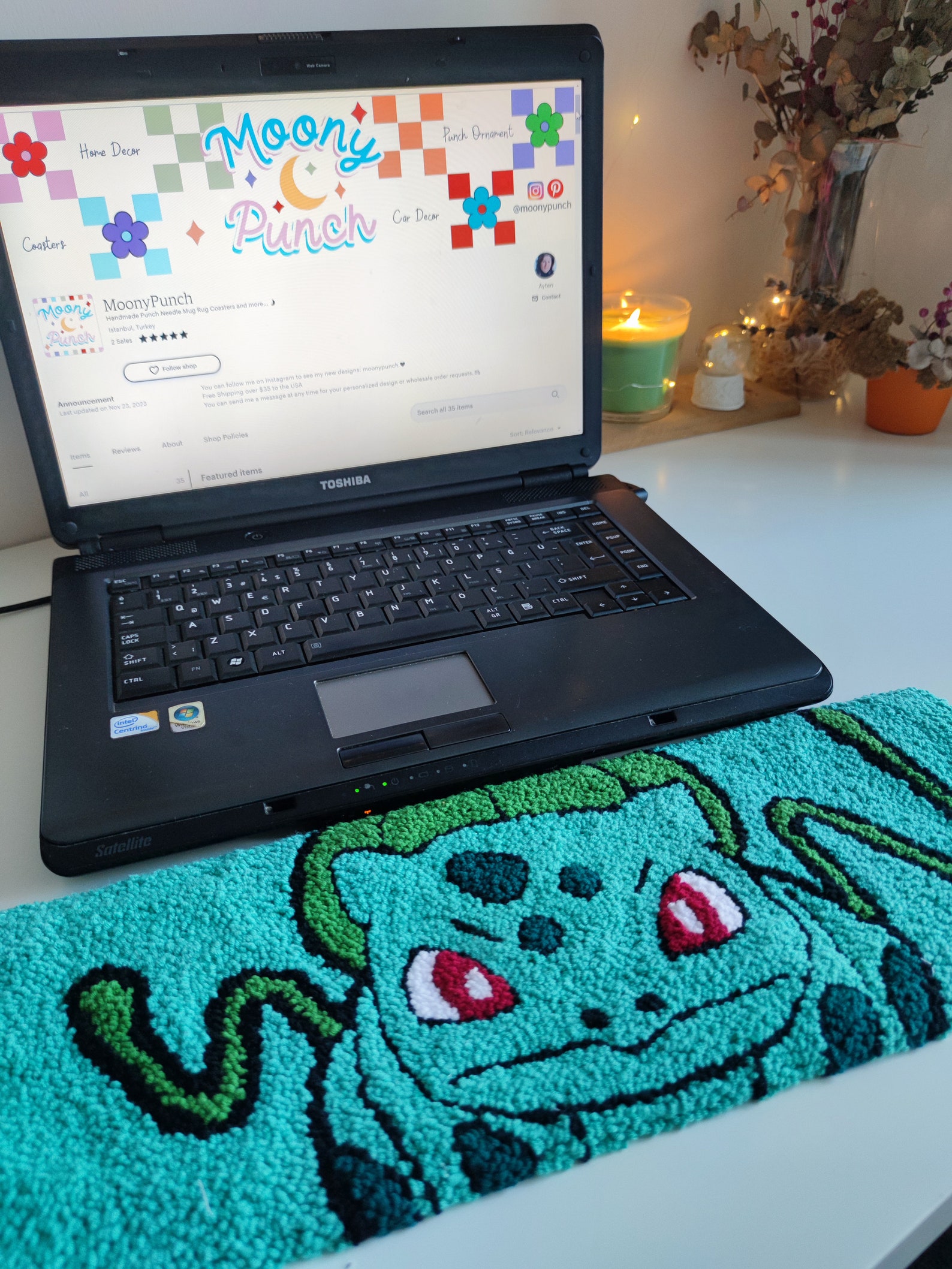 Pokemon Keyboard Rug, Punch Keyboard Rug, Handmade Rug, Tufted Keyboard ...