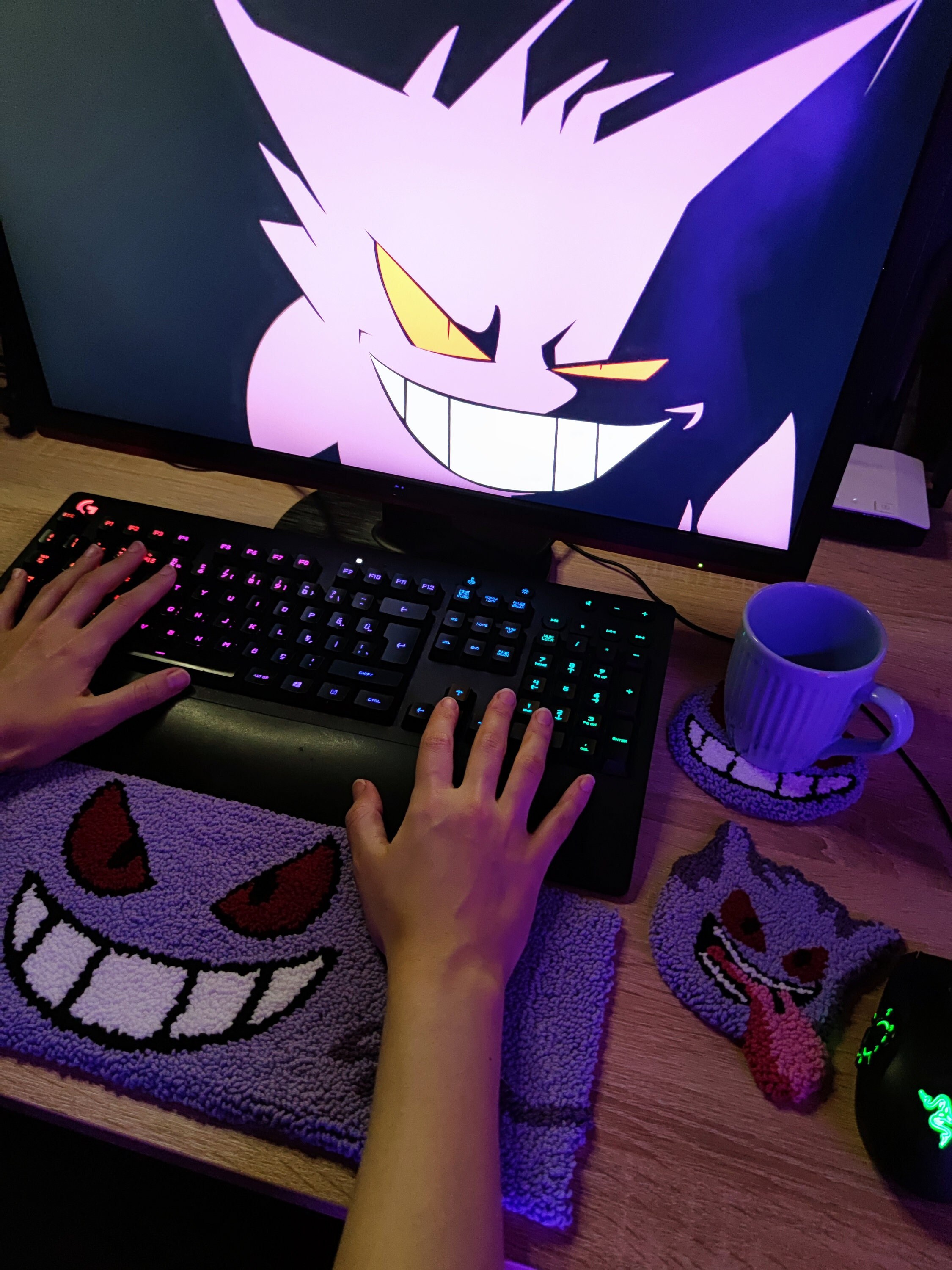 Gengar Keyboard Rug Pokemon Keyboard Rug Handmade Punch Rug - Etsy