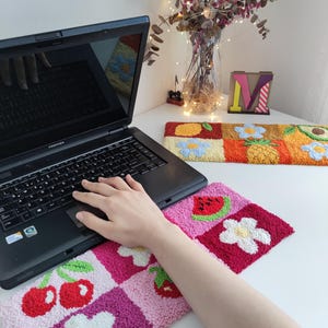 Fruit Keyboard Rug, Punch Needle Keyboard Wrist Rest, Fruit Kitchen ...