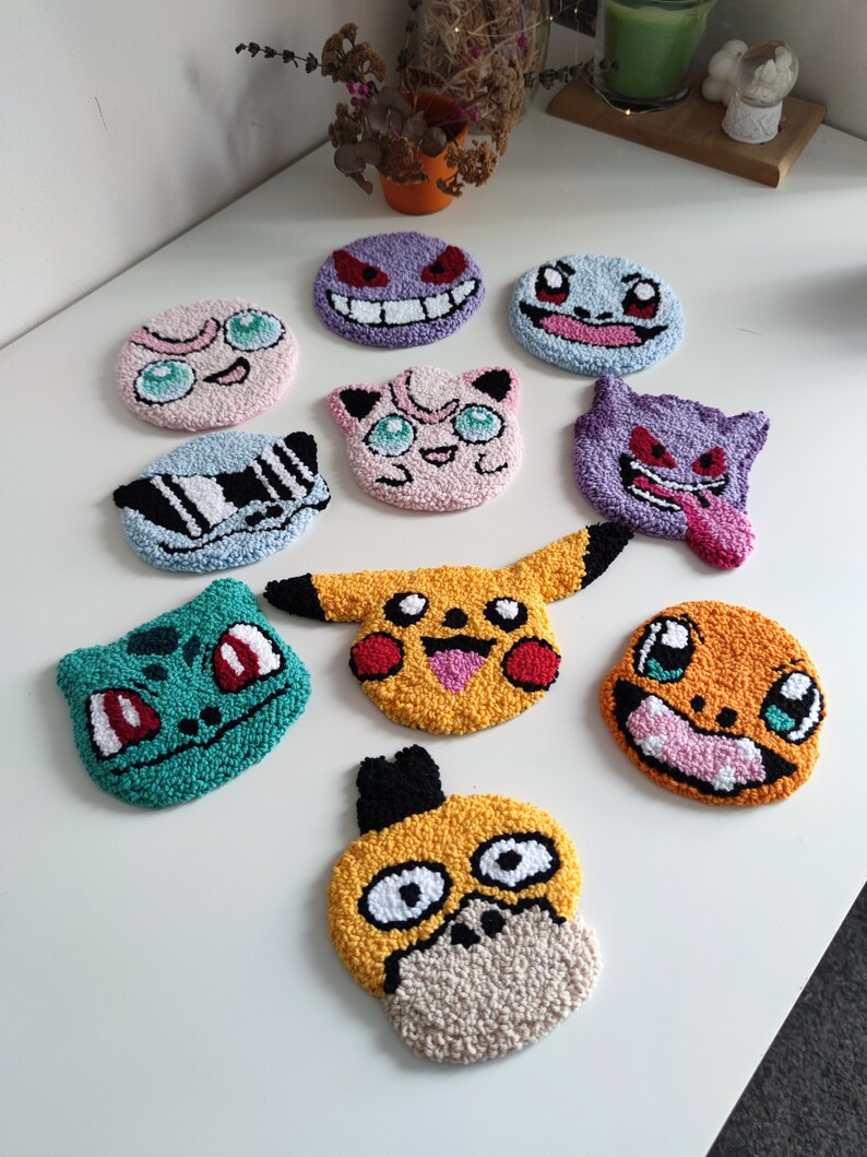 Pokemon Mug Coasters, Punch Coaster, Handmade Coasters, Gift for Friend ...