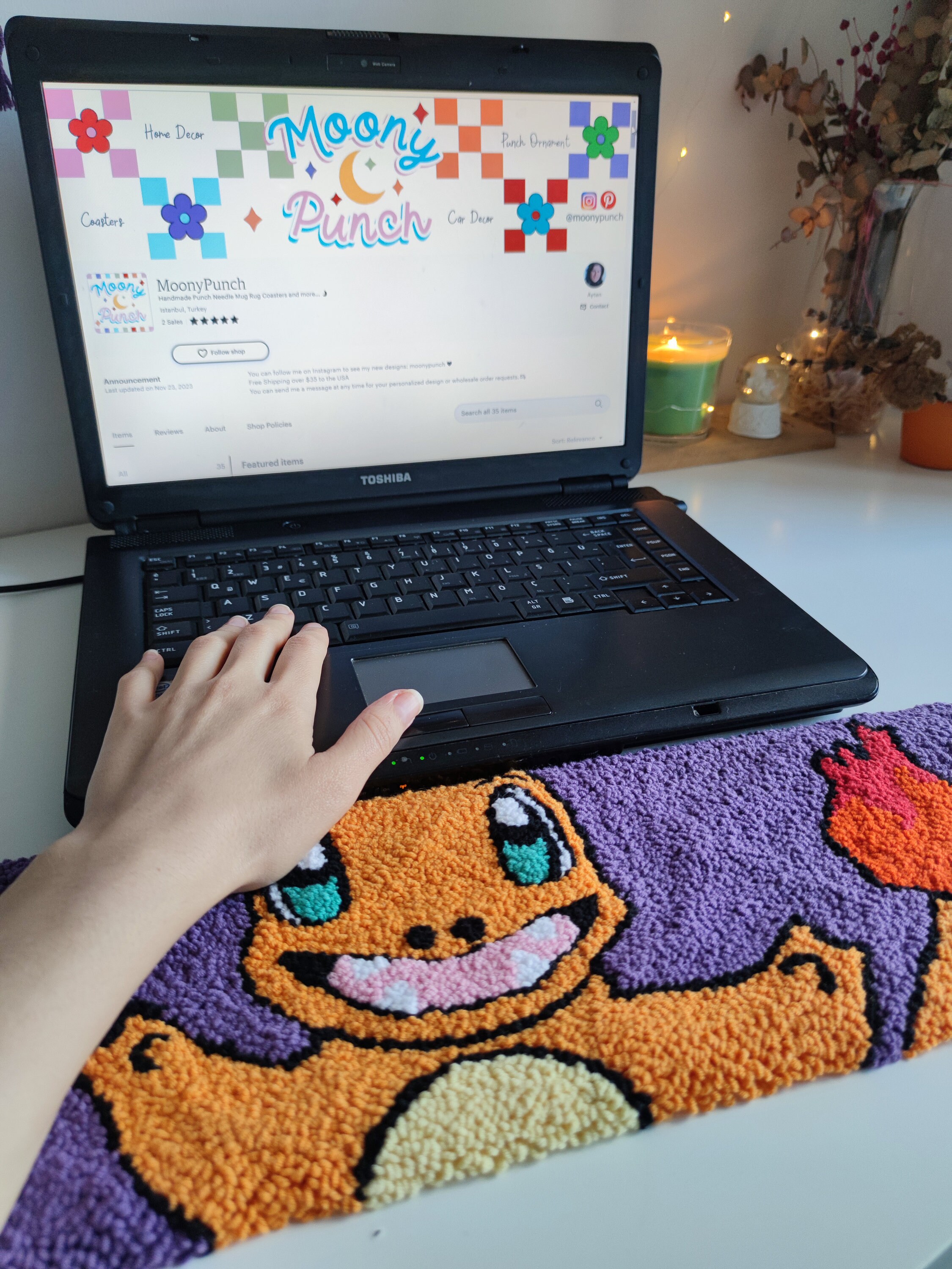 Pokemon Keyboard Rug, Punch Keyboard Rug, Handmade Rug, Tufted Keyboard ...