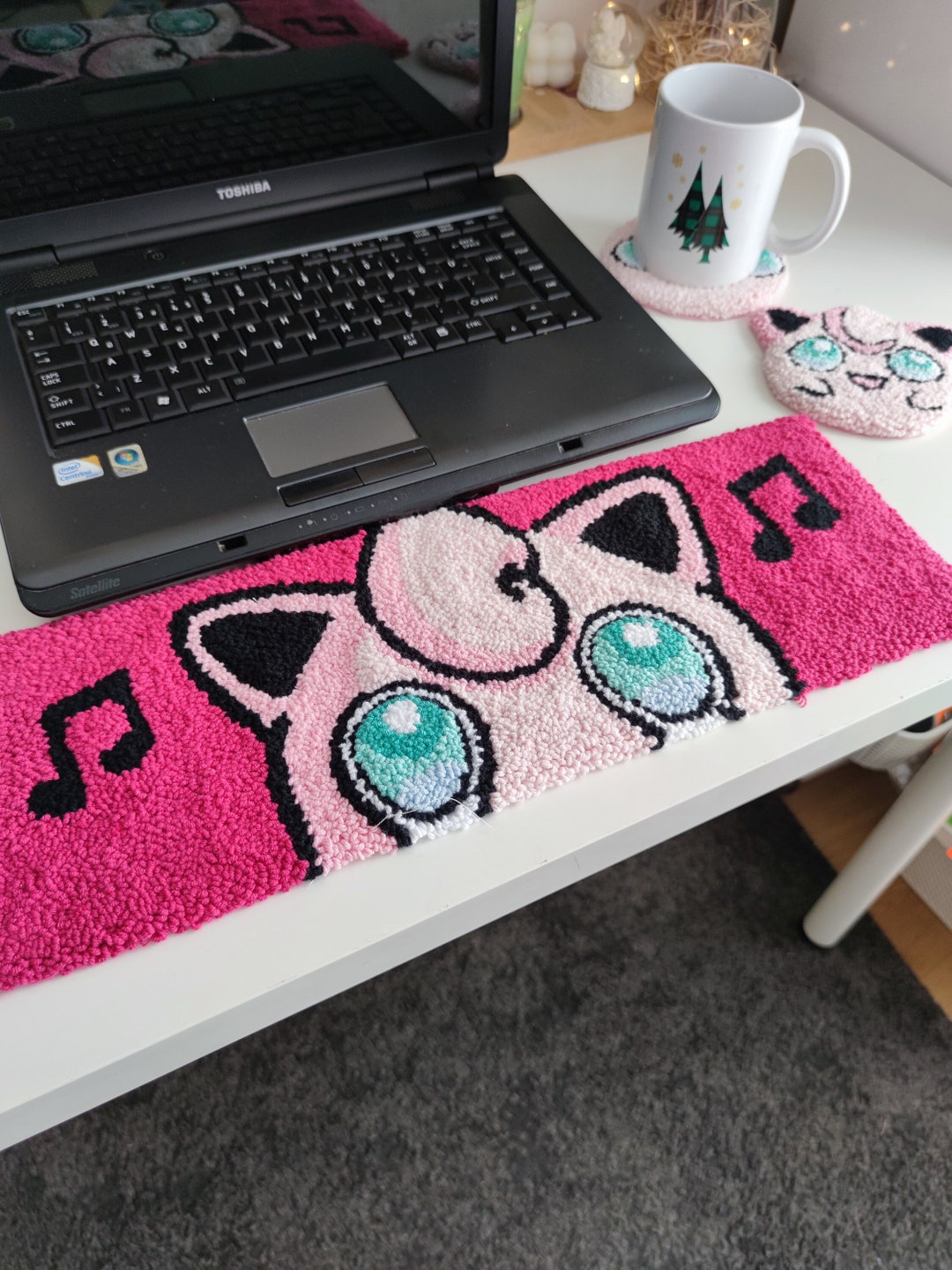 Jigglypuff Pokemon Keyboard Rug Set, Gift for Lover, Keyboard Wrist ...