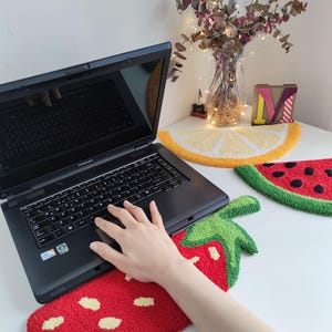 Fruit Keyboard Rug, Punch Needle Keyboard Wrist Rest, Fruit Kitchen ...