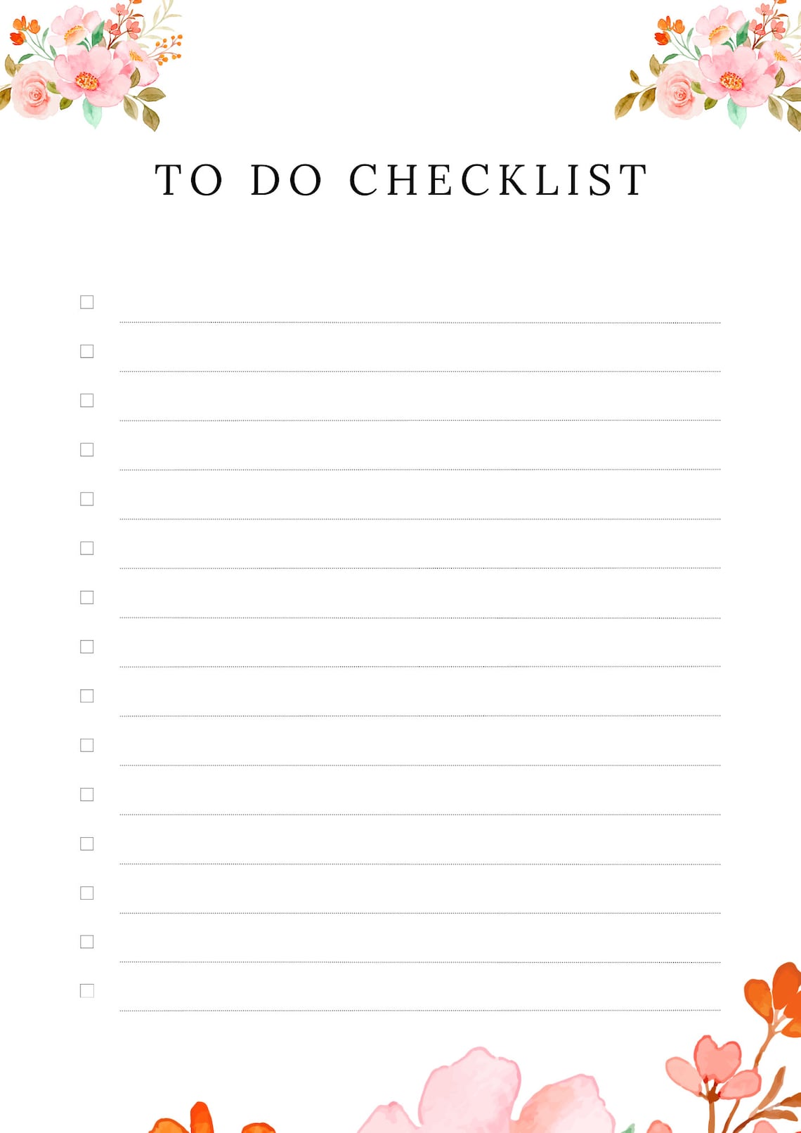 Printable PDF to Do List With Checkboxes, Planner Todo List, A4/PDF, to ...