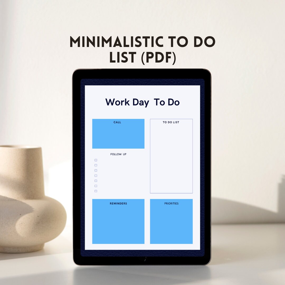 Cute to Do List Printable PDF, Minimalist to Do List, Simple to Do List ...