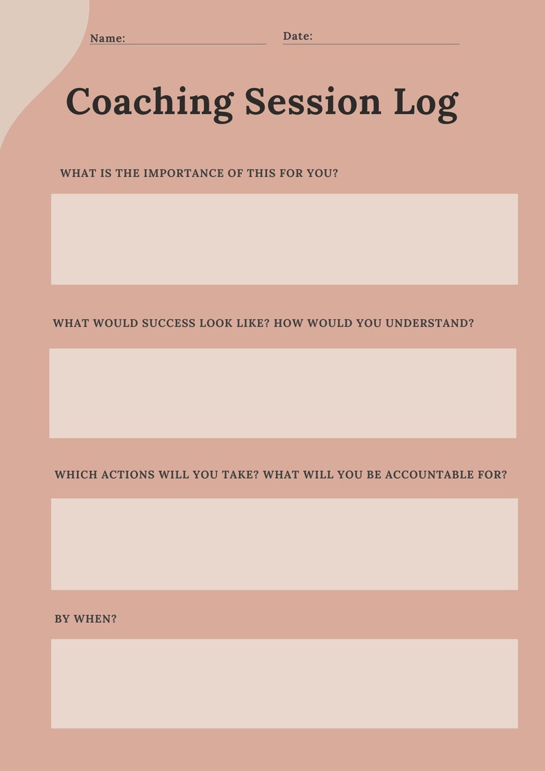 Coaching Session Template for Coaching Session Tool for Executive ...