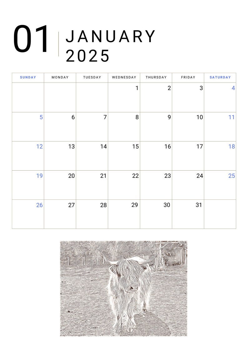 Print at Home Animals Calendar Template, 2025 Printable Coloring Pages ...